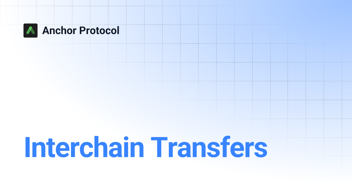Interchain Transfers | Anchor Protocol